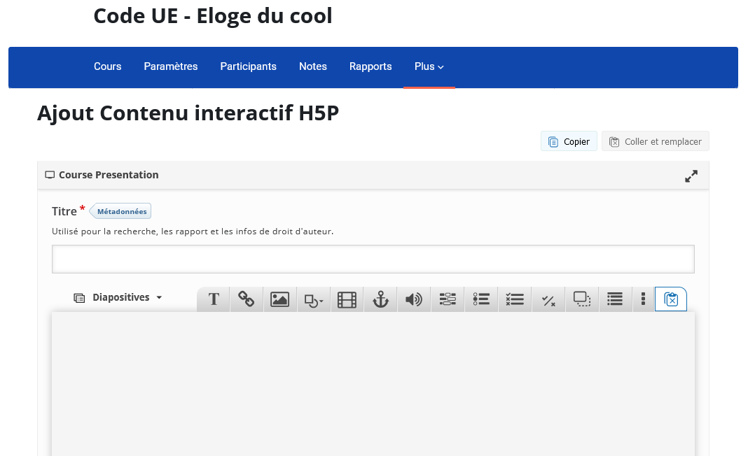 Construire l'activité [Utiliser l'activité H5P]